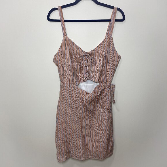 Honey Belle | Dresses | Honey Belle Rust Stripe Laceup Cutout Mini ...